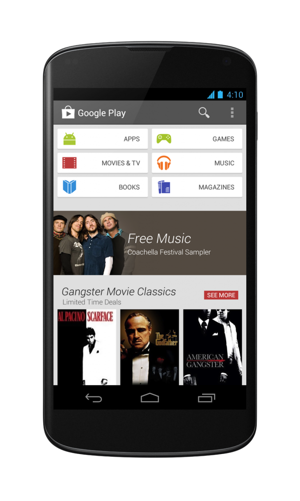 Google Play para Android se actualiza con nuevo diseño